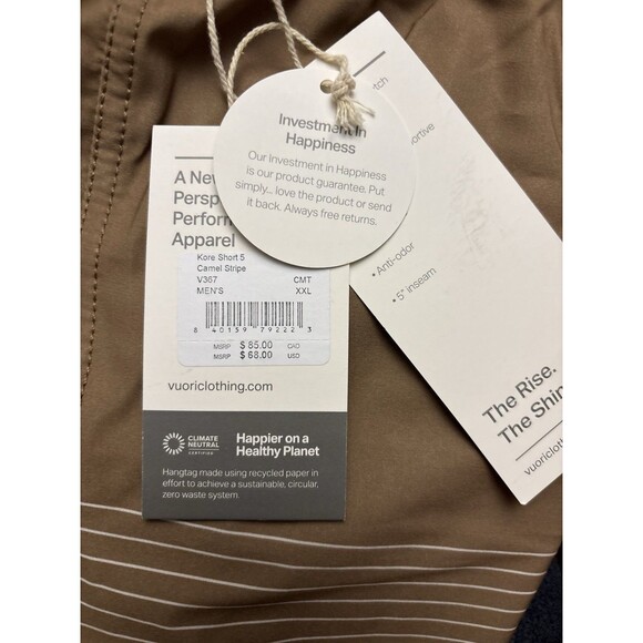 Vuori | Shorts | Vuori Mens Kore Lined Shorts 5 Inseam Color Camel ...